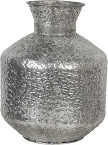 Stříbrná kovová váza s reliéfem Marquite – Ø 26*34 cm