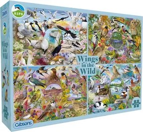 GIBSONS Puzzle RSPB: Křídla v divočině / 4x500 dílků / 49 x 34 cm