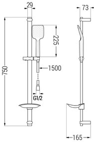 Mexen sprchový set DB62, chrom, 785624584-00