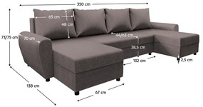 Kondela Univerzální sedací souprava, šedobéžová Taupe, DAKAR NEW U