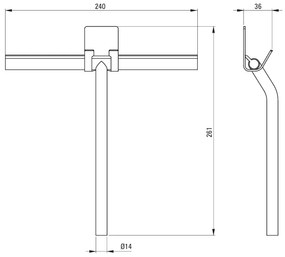 Deante Silia, stěrka na sklo s věšákem, broušený bronz, DEA-ADI_C31K