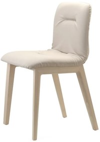 SCAB - Židle ALICE POP NATURAL - béžová koženka/dřevo