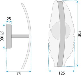 Toolight Rea, Nástěnné svítidlo LED G140-W Gold, OSW-02609