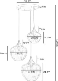 ONLI - Lustr na lanku ELIDE 3xE27/15W/230V černá/měděná