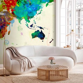 Fototapeta Paint splashes map of the World