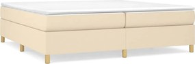 Box spring postel s matrací krémová 200x200 cm textil 3144551