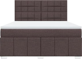 Box spring postel s matrací tmavě hnědá 180x200 cm textil 3291750
