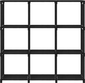 Výstavní police s 9 přihrádkami černá 103x30x107,5 cm textil 322610