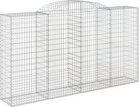 Klenutý gabionový koš 300 x 50 x 160/180 cm pozinkované železo 153518
