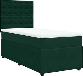 Box spring postel s matrací tmavě zelená 80 x 200 cm samet 3292205