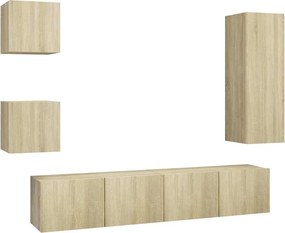 5dílný set TV skříněk dub sonoma kompozitní dřevo 3079011