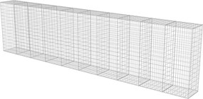 Gabionová zeď s víky z pozinkované oceli 600 x 50 x 150 cm 143582