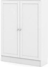 Skříň Bask 79 x 28,3 x 107,2 cm, dveře dřevo, bílá