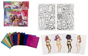 Teddies Kreativní sada kouzlení s fóliovými obrázky - módní návrhářka