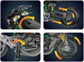 LEAN Toys Stavebnicové kostky – sportovní závodní motocykl, černý, 656 dílů