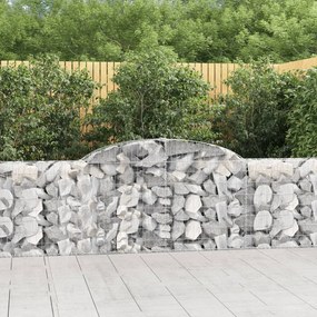 Klenuté gabionové koše 4 ks 300x30x80/100 cm pozinkované železo 3146505