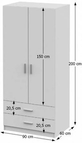 Kondela Skříň, DTD laminovaná, bílá, INVITA typ 5