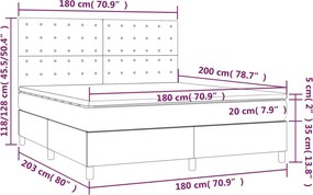 Box spring postel s matrací světle šedá 180 x 200 cm textil 3142673