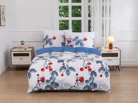 Flanelové povlečení z mikrovlákna BERRY BLOOM bílo-modré Rozměr povlečení: 70 x 90 cm | 140 x 200 cm