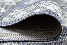 Dywany Łuszczów, Kusový koberec Sion Sisal Aztec 3007 blue/pink/ecru – na ven i na doma, 160x220, modrá, chodba / předsíň