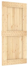 Posuvné dveře s kováním 95 x 210 cm masivní borové dřevo,  3203149