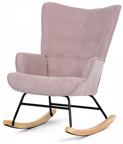 Houpací křeslo růžové dřevěné nohy masiv AK-371 PINK2