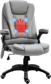 Vinsetto Kancelářská židle s vibrační masáží, ergonomická pracovní židle s topením, sklápěcí funkce, výškově nastavitelná exekutivní židle s dálkovým