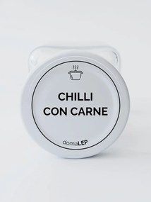 Samolepka na kořenky CHILLI CON CARNE průhledná 5 cm tučné písmo