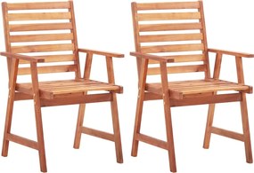 vidaXL Zahradní jídelní židle 2 ks masivní akáciové dřevo [46312] Barva: Hnědá