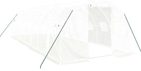 Skleník s ocelovým rámem bílý 24 m² 8 x 3 x 2 m 3188052