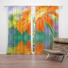 Sablio Závěs Oranžová gerbera: 2ks 140x250cm
