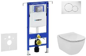 Geberit Duofix - Set předstěnové instalace, klozetu a sedátka Ideal Standard Tesi, tlačítka Sigma01, Aquablade, SoftClose, alpská bílá 111.355.00.5 NU1