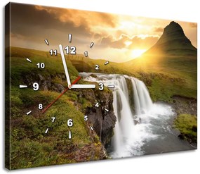 Gario Obraz s hodinami Islandská země Rozměry: 100 x 40 cm
