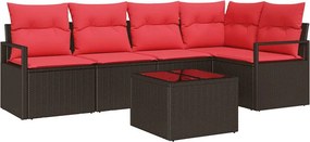 Set pohovek 6 ks Hnědá polyratan 3346394