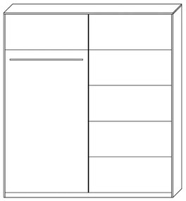 Jurek Šatní skříň  Karo 100cm se zrcadlem Barva: bílá