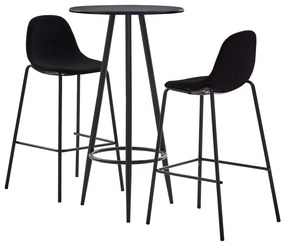 3dílný barový set textil černý 3051129