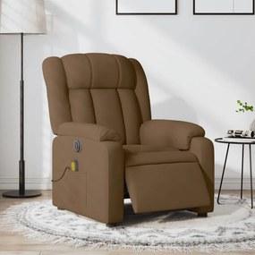 Elektrické masážní polohovací křeslo hnědé textil 3205308