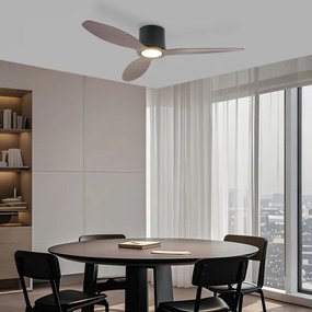 ZEVENTI - LED Stropní ventilátor VENTORA LED/24W/230V Wi-Fi Tuya černá/ořech +DO