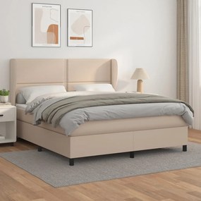 vidaXL Box spring postel s matrací cappuccino 180 x 200 cm umělá kůže