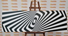 Obraz černobílá iluze - 150x50 cm