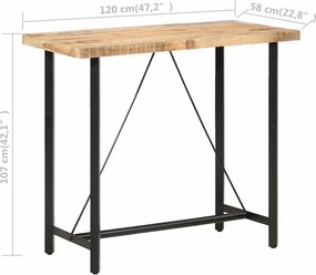 Barový stůl 120 x 58 x 107 cm hrubé mangovníkové dřevo 286611