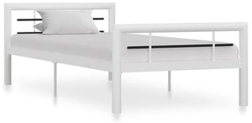 Rám postele bíločerný kov 100 x 200 cm 284545