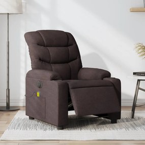 Elektrické masážní polohovací křeslo tmavě hnědé textil 3206641