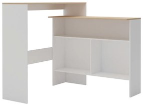 Barový stůl Jackson se 2 stolními deskami - bílý | 130x40x120 cm