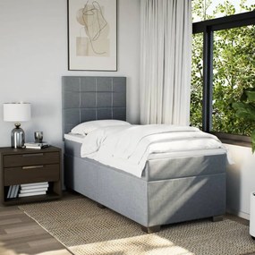 Box spring postel s matrací světle šedá 90x200 cm textil 3292671