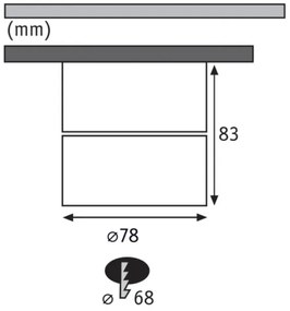 Paulmann 93371 Spircle, černé stropní bodové svítidlo, 8W LED 3000K, výška 8,3cm