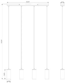 Globo 57911-4HM - Lustr na lanku ROBBY 4xGU10/35W/230V černá/mosaz