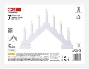 Vánoční osvětlení EMOS DCAW12 ZY1954 LED svícen bílý 2xAA teplá bílá s časovačem
