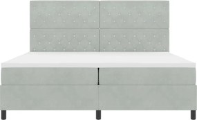 Postel s boxspringem s matrací Světle šedá 200 x 200 cm samet 3339788
