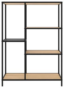 Černá/v přírodní barvě knihovna v dekoru dubu 80x112x35 cm Altino – Unique Furniture